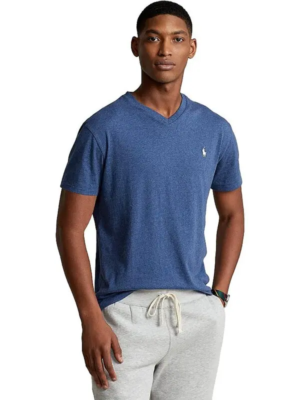 Polo Ralph Lauren Classic Fit V-neck Tee - Heather Blue