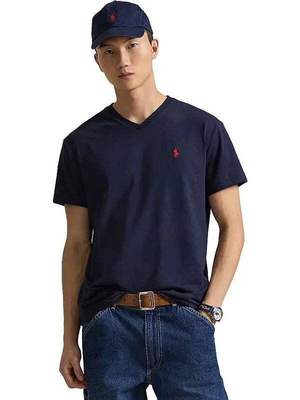 Polo Ralph Lauren Classic Fit V-neck Tee - Ink Blue