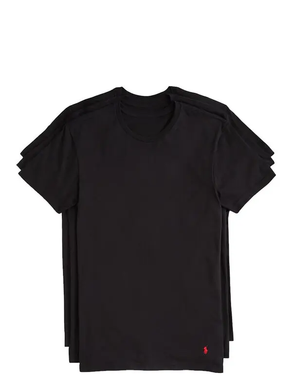 Polo Ralph Lauren Classic Fit Crewneck Undershirt, Pack Of 3 - Black