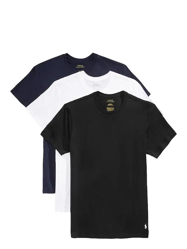 Polo Ralph Lauren Classic Fit Crewneck Undershirt, Pack Of 3 - Black/navy/white