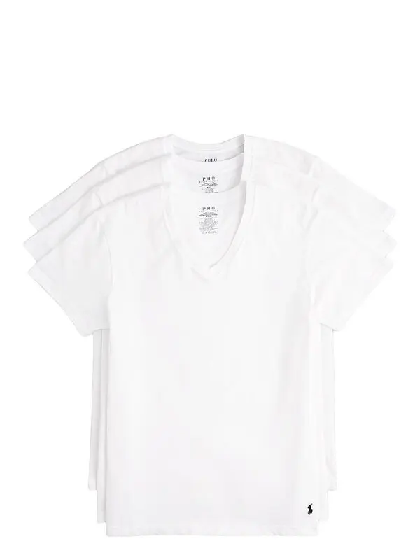 Polo Ralph Lauren Classic Fit V-neck Undershirt, Pack Of 3 - White