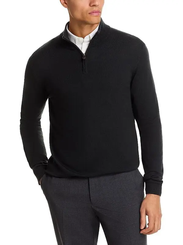 Bloomingdale'S Quarter-zip Merino Wool Sweater - Iron