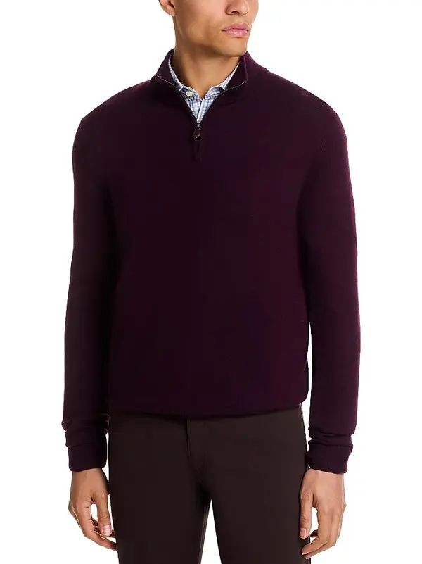 Bloomingdale'S Quarter-zip Merino Wool Sweater - Vino