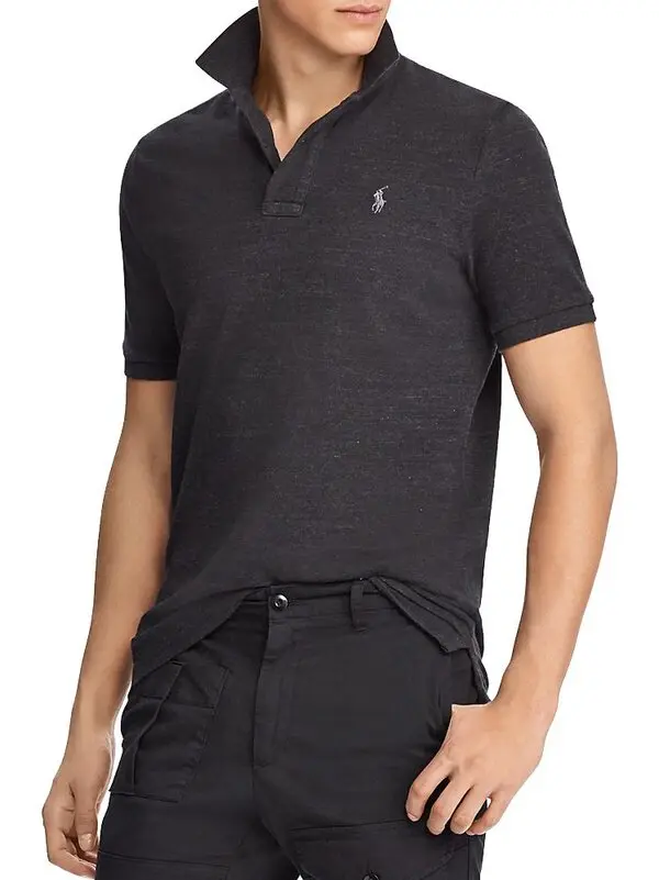 Polo Ralph Lauren Classic Fit Mesh Polo Shirt - Black Marl Heather