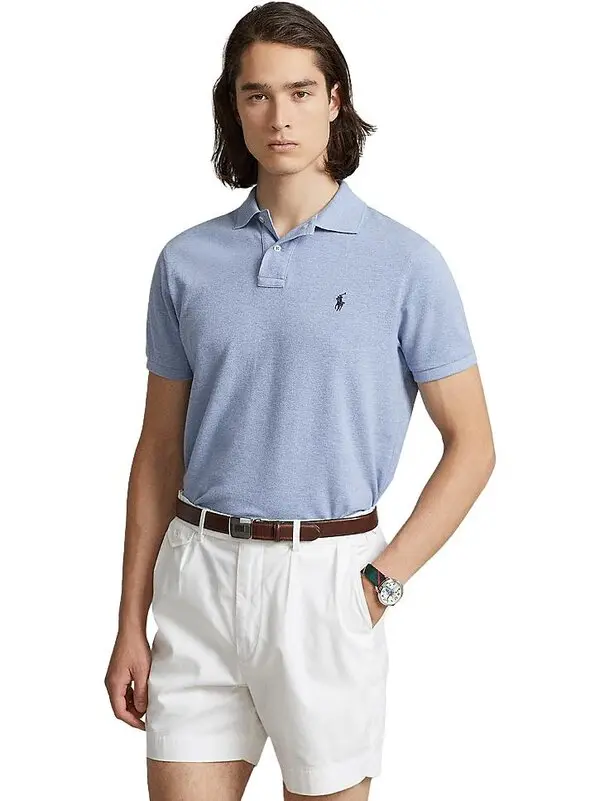 Polo Ralph Lauren Classic Fit Mesh Polo Shirt - Jamaica Heather Blue