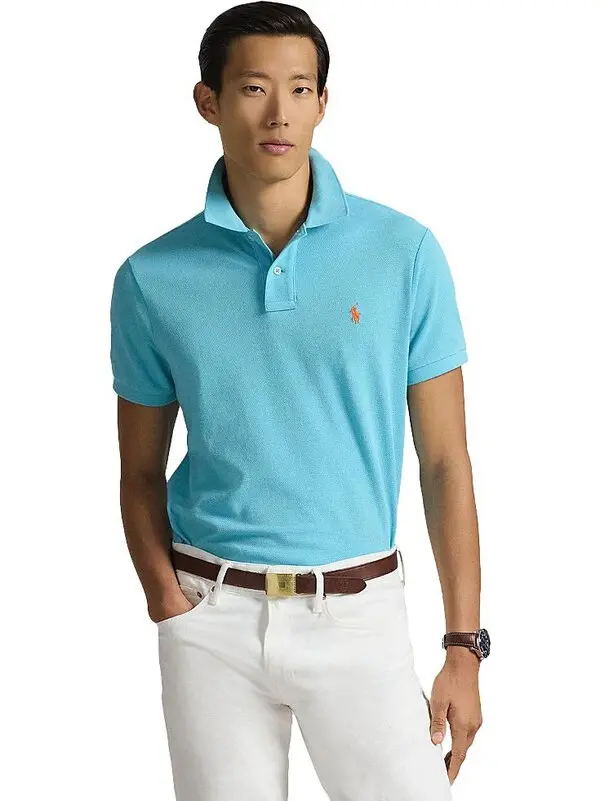 Polo Ralph Lauren Classic Fit Mesh Polo Shirt - Light Blue