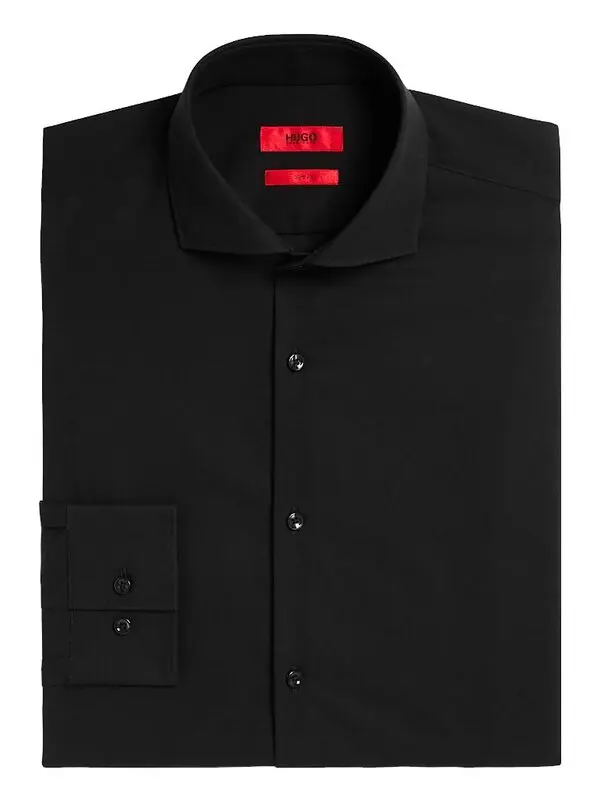 Hugo Jason Slim Fit Long Sleeve Cotton Dress Shirt - Black