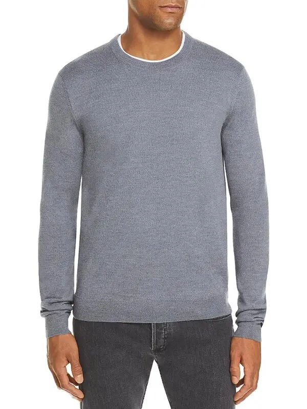 Bloomingdale'S Merino Wool Crewneck Sweater - Medium Gray