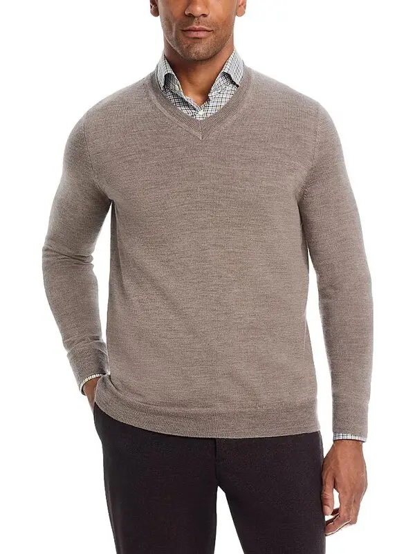Bloomingdale'S V-neck Merino Wool Sweater - Ash