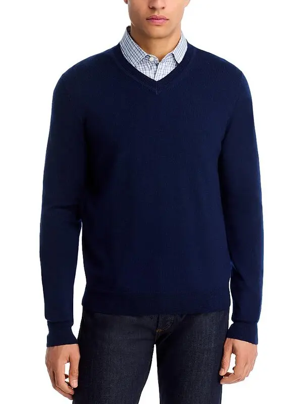 Bloomingdale'S V-neck Merino Wool Sweater - Bright Navy