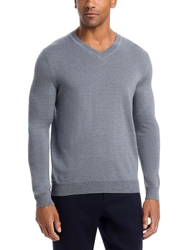 Bloomingdale'S V-neck Merino Wool Sweater - Medium Gray