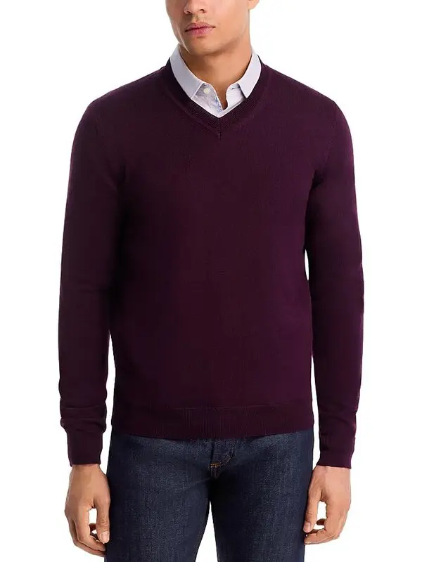 Bloomingdale'S V-neck Merino Wool Sweater - Vino