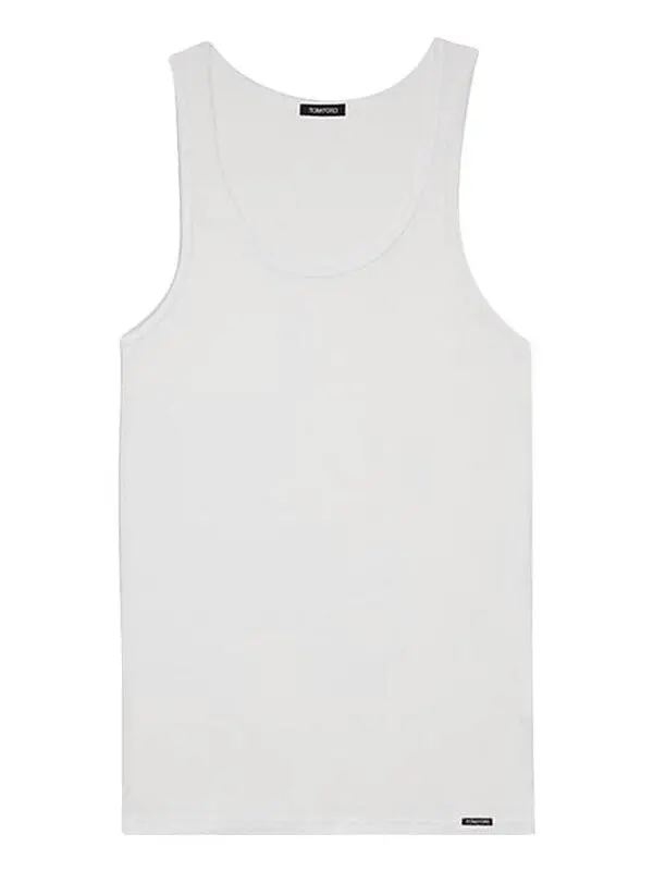 TOM FORD Cotton Blend Tank Top - White