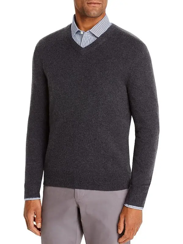 Bloomingdale'S Cashmere V-neck Pullover - Coal