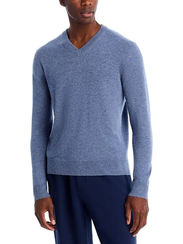Bloomingdale'S Cashmere V-neck Pullover - Stone Wash