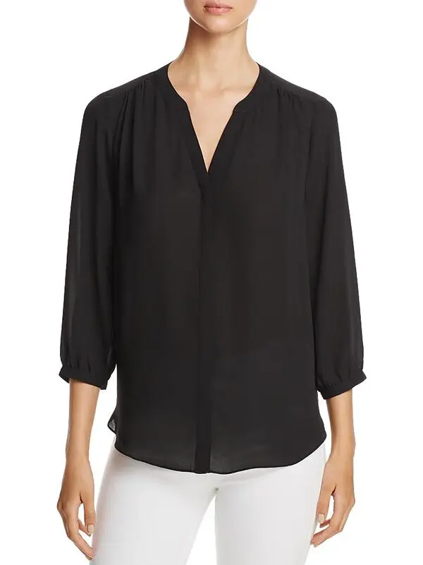 NYDJ Pintuck-back Blouse - Black