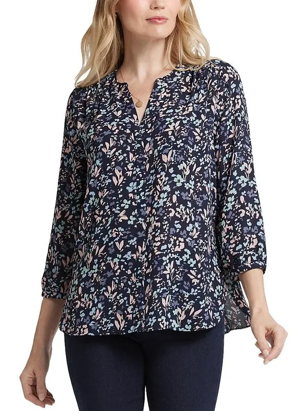 NYDJ Pintuck-back Blouse - Blubonnet