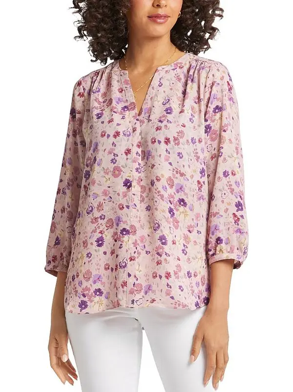NYDJ Pintuck-back Blouse - Meadowood