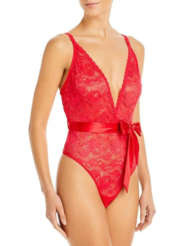 Cosabella Never Say Never Plunging Teddy Bodysuit - Rossetto