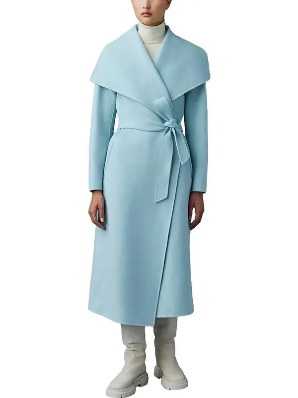 Mackage Mai Lightweight Wool Wrap Coat - Air