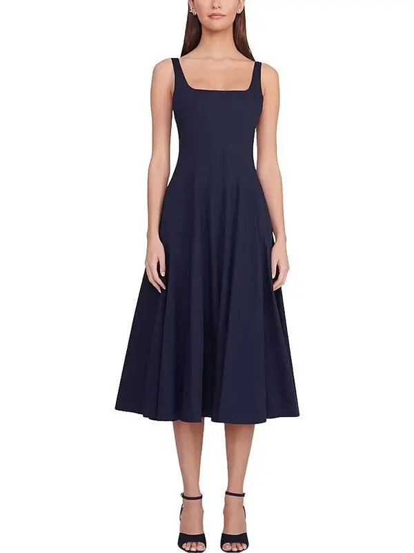 Staud Wells Midi Dress - Navy