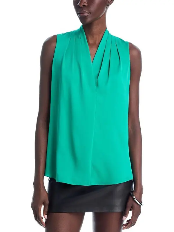 Kobi Halperin Nellie Silk-blend Pleated Blouse - Aquamarine