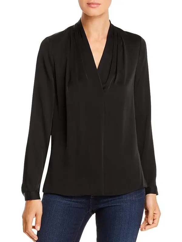 Kobi Halperin Nellie Silk-blend Pleated Blouse - Black