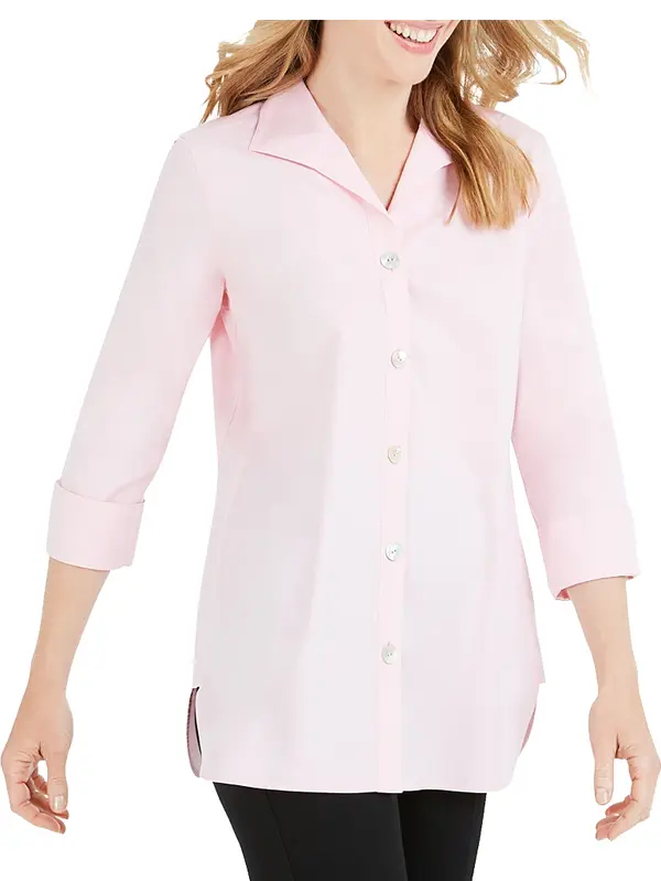 Foxcroft Pandora Non-iron Cotton Shirt - Chambray Pink