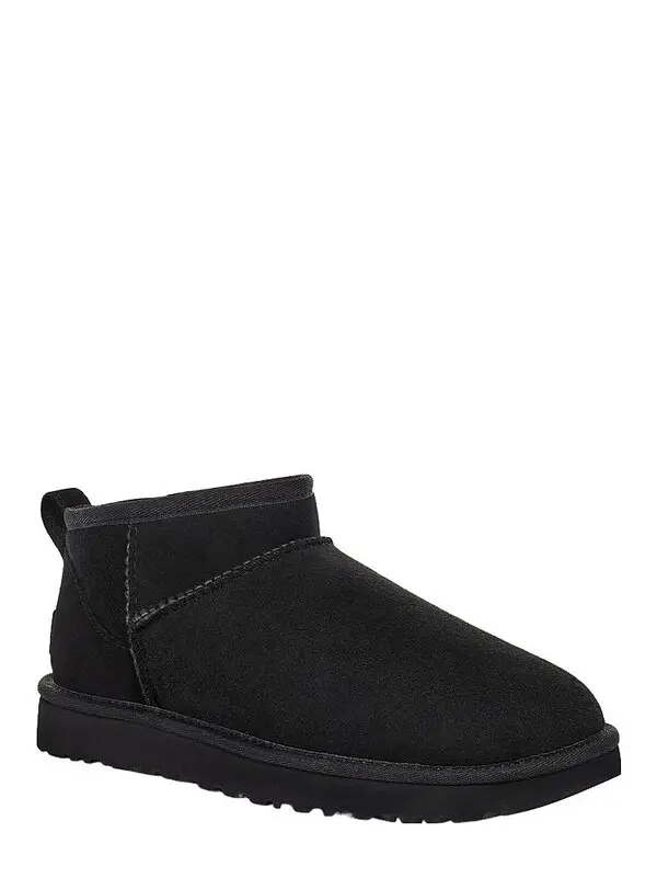 UGG Classic Ultra Mini Shearling Booties - Black