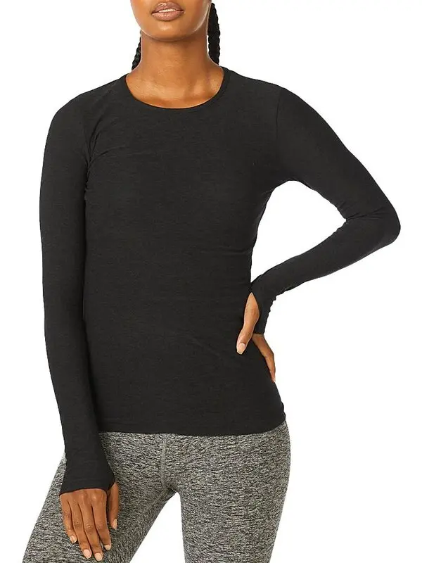 Beyond Yoga Featherweight Classic Crew Pullover - Darkest Night