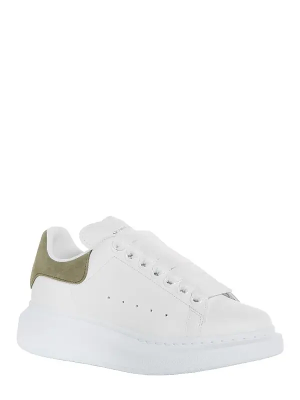 Alexander McQueen Oversized Suede Heel Detail Sneakers - White Rose