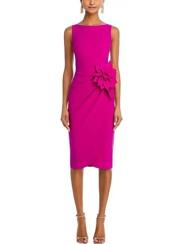 Chiara Boni La Petite Robe Glenaly Flower-applique Dress - Cyclamen