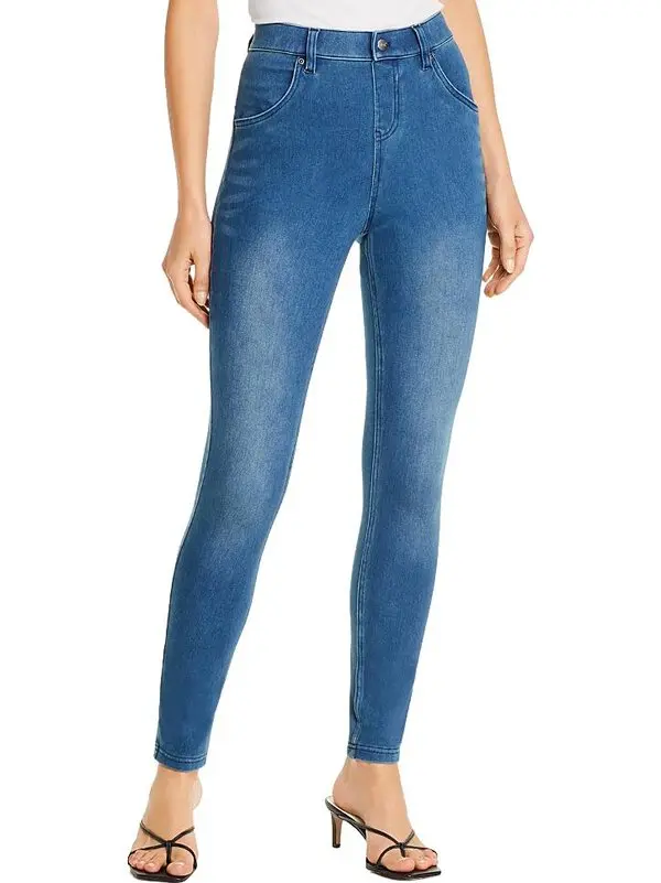 Hue Ultra-soft High-waisted Denim Leggings - Windsor Blue Wash