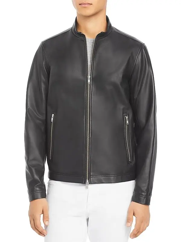 Theory Kelleher Morvek Leather Jacket - Black