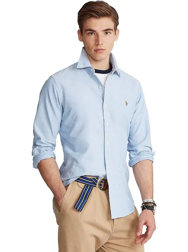 Polo Ralph Lauren Classic Fit Long Sleeve Cotton Oxford Button Down Shirt - Blue