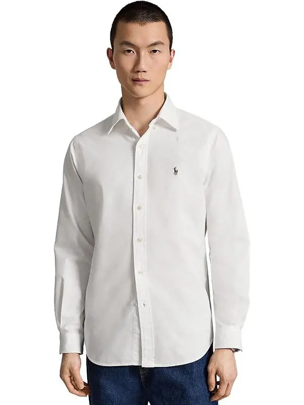 Polo Ralph Lauren Classic Fit Long Sleeve Cotton Oxford Button Down Shirt - White