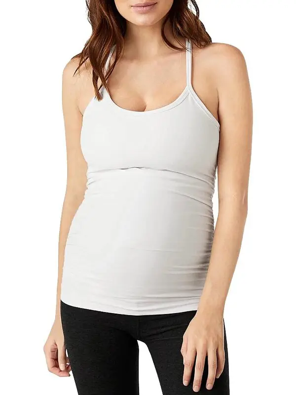 Beyond Yoga Slim Fit Spacedye Maternity Tank Top - Cloud White