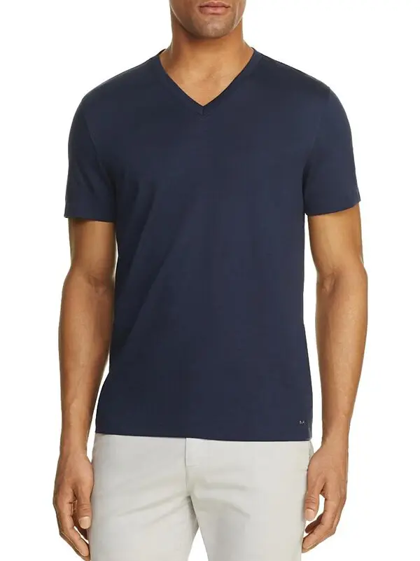 Michael Kors Sleek V-neck Tee - Midnight Blue