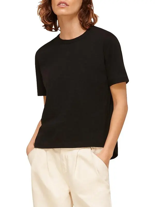 Whistles Emily Organic Cotton Tee - Black