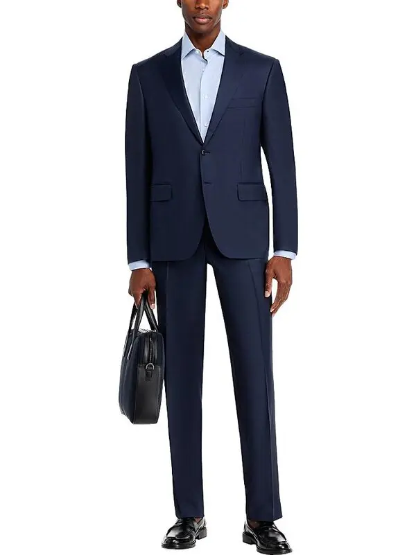 Canali Siena Sharkskin Classic Fit Suit - Blue