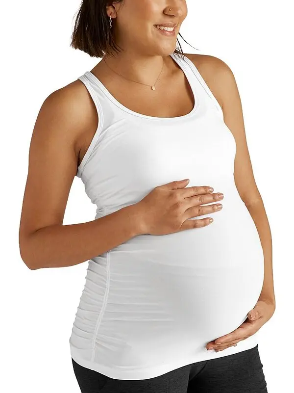 Beyond Yoga Maternity Racerback Tank - Cloud White