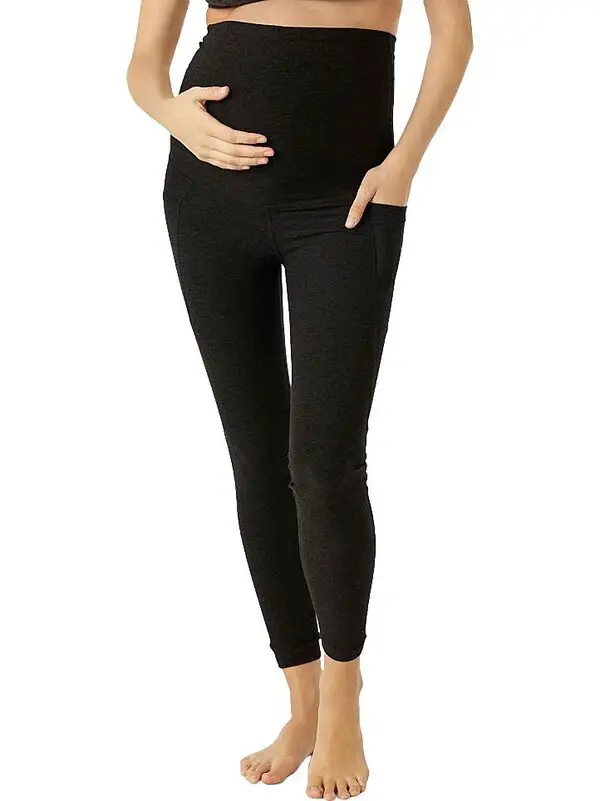 Beyond Yoga Out Of Pocket High Waisted Maternity Leggings - Darkest Night