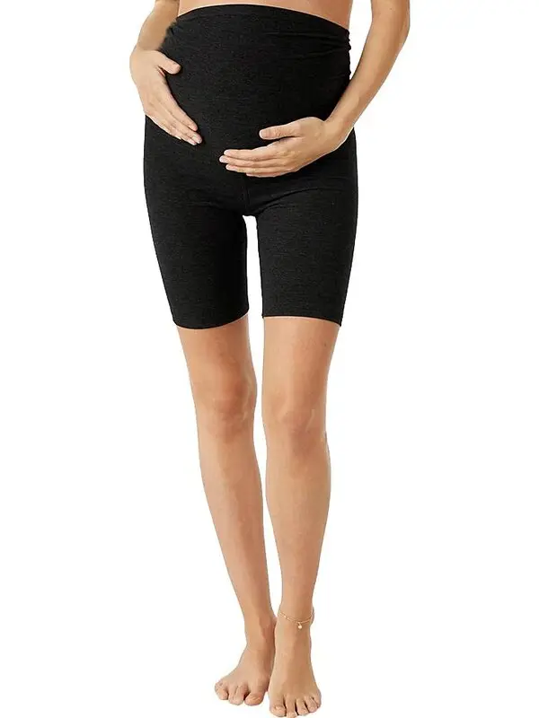 Beyond Yoga Space Dye Love The Bump Maternity Bike Shorts - Darkest Night