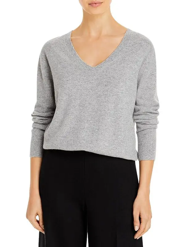 Vince Weekend V-neck Cashmere Sweater - Steel