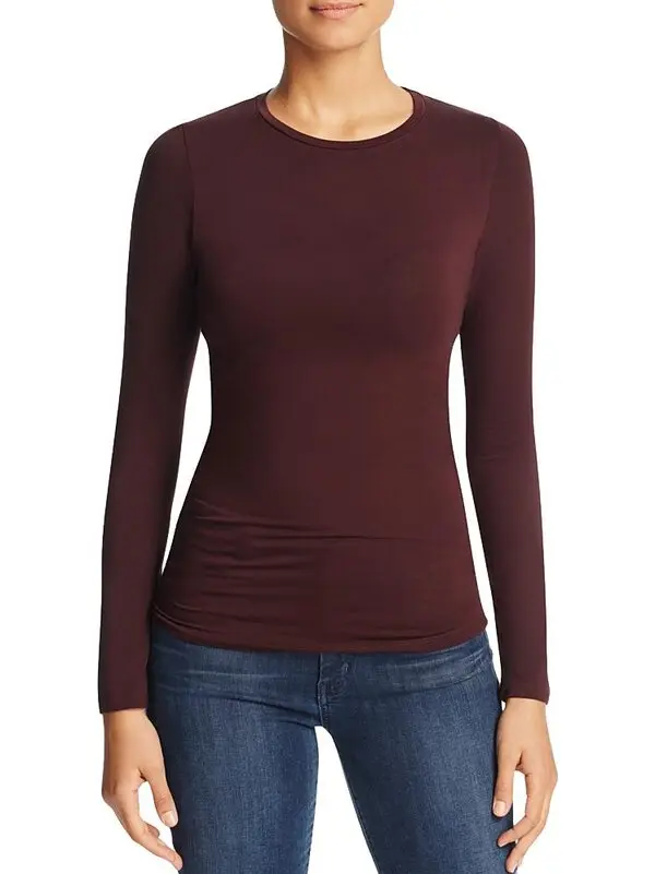 Majestic Filatures Crewneck Long Sleeve Tee - Aubergine