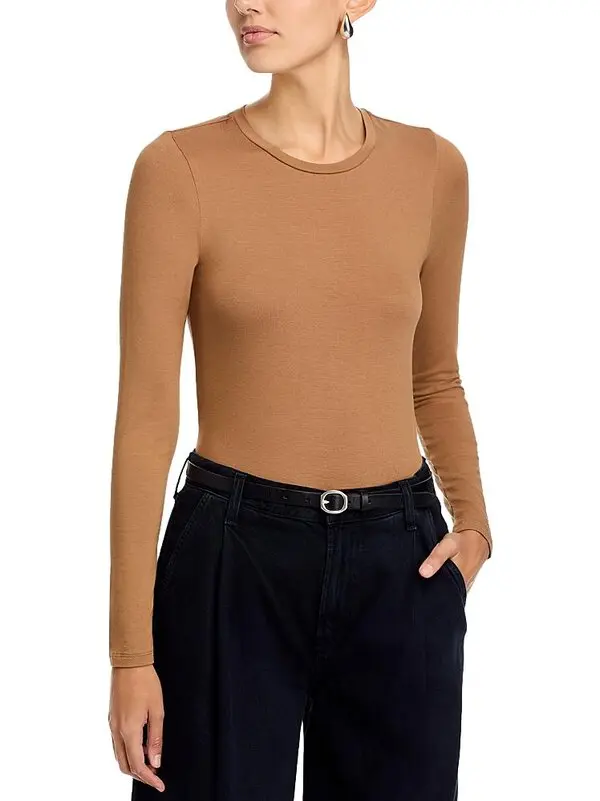 Majestic Filatures Crewneck Long Sleeve Tee - Camel