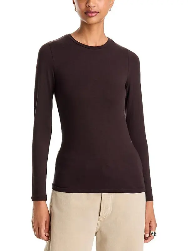 Majestic Filatures Crewneck Long Sleeve Tee - Chocolate