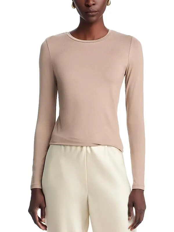 Majestic Filatures Crewneck Long Sleeve Tee - Coffee Latte