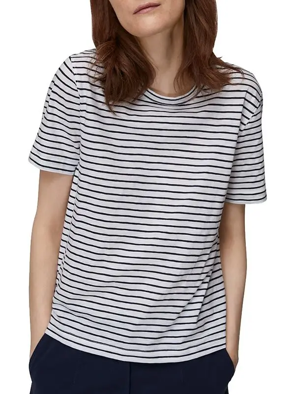 Whistles Emily Striped Tee - Navy Multi