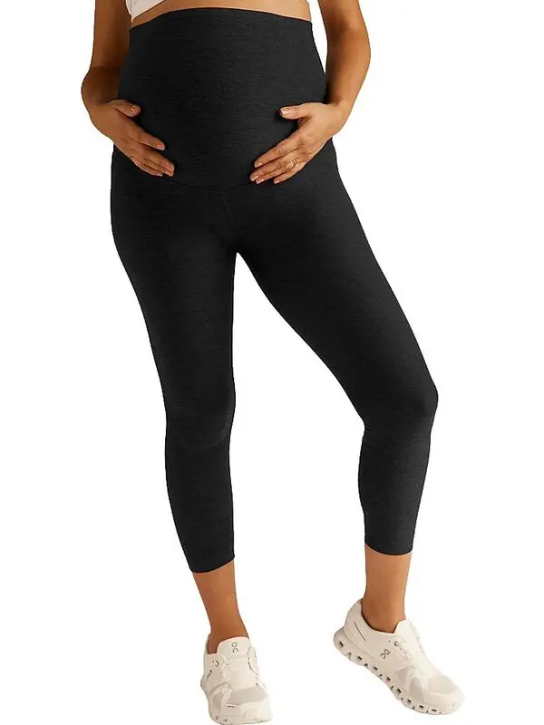 Beyond Yoga Love The Bump Spacedye Capri Maternity Leggings - Darkest Night
